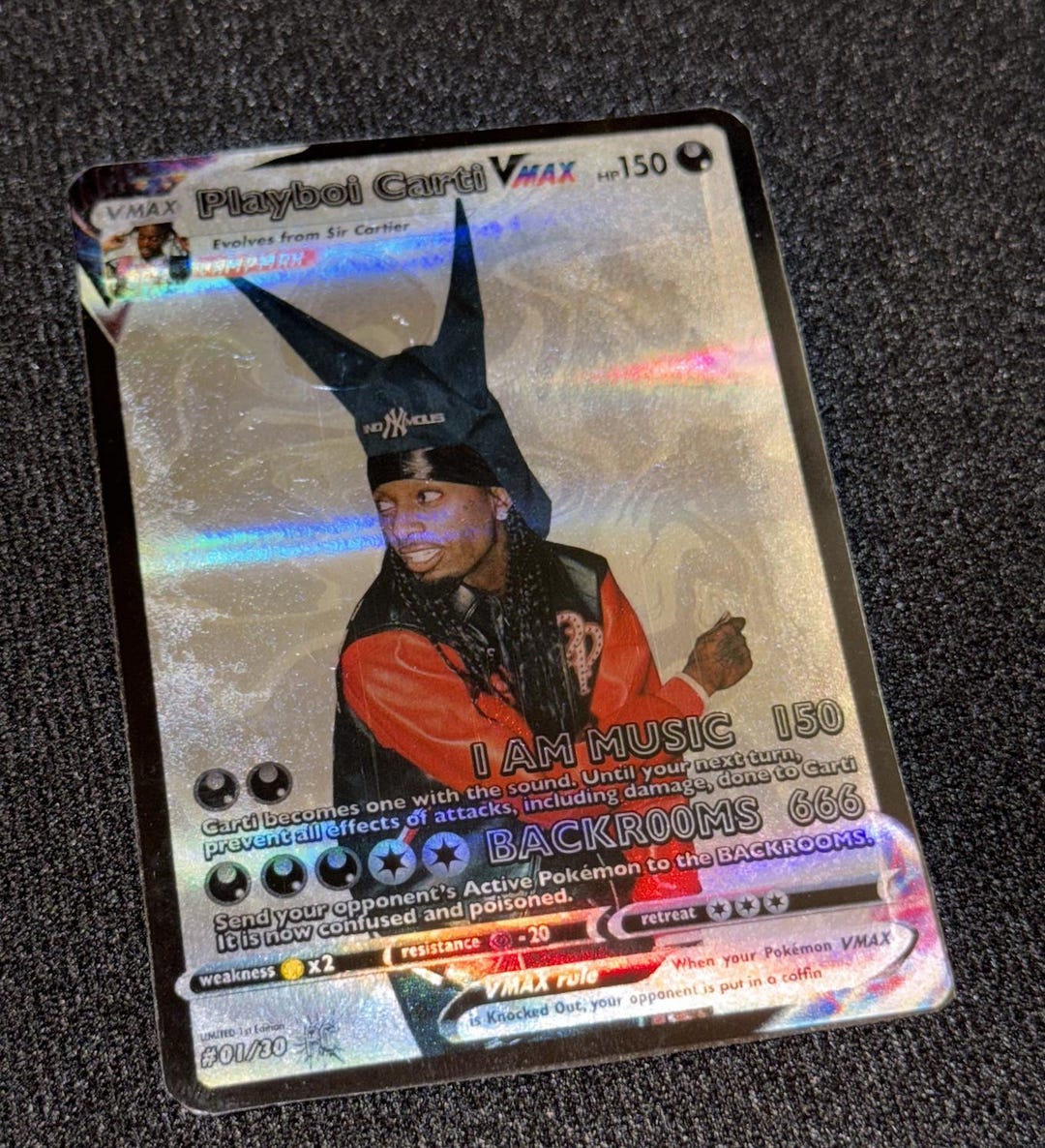 Playboi Carti Holo VMAX Trading Card | Pokémon-inspired | Limited ...