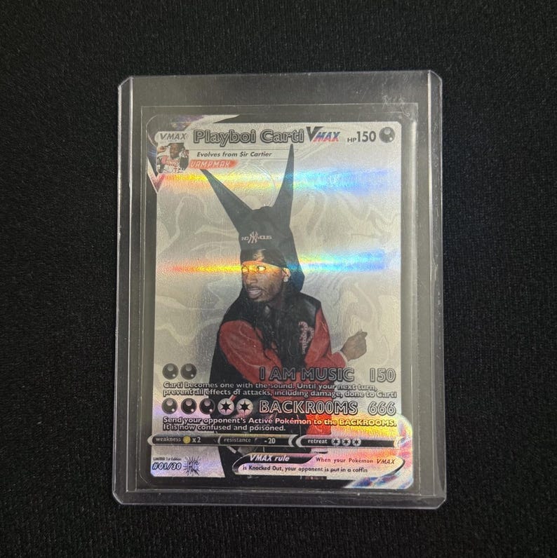 Playboi Carti Holo VMAX Trading Card | Pokémon-inspired - Etsy