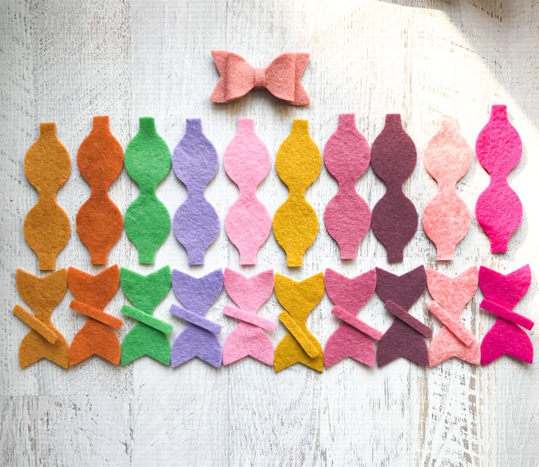 Felt Bows, Mini Bows, DIY Felt Bows, Random Colors or Custom Color ...