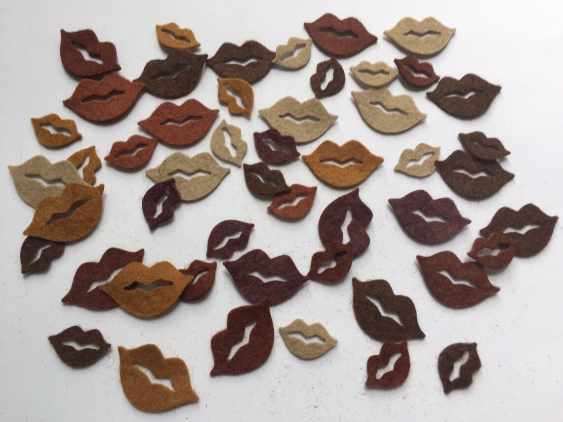 Wool Felt Lips Die Cuts 50 Total Shades of Browns & Nudes - Etsy