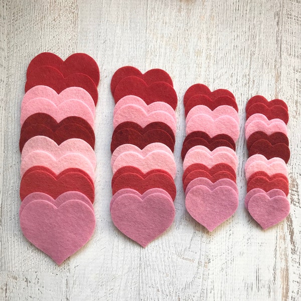 Felt Die Cut Hearts - Etsy