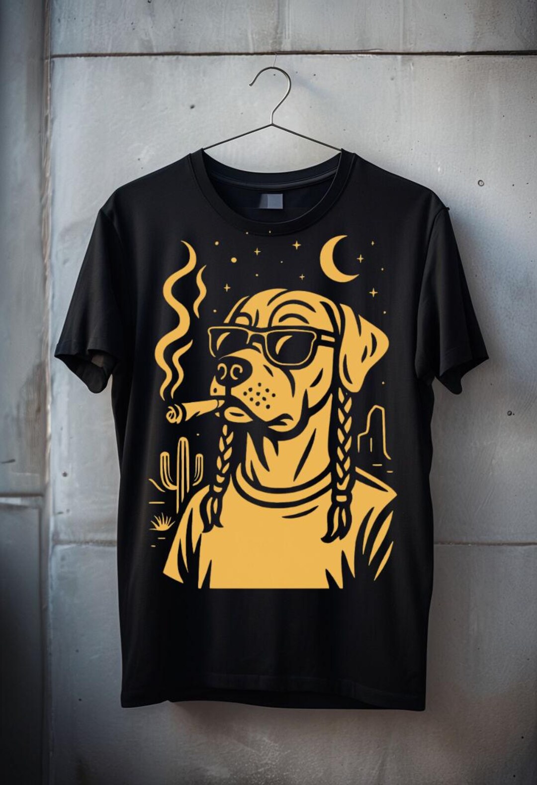 Cool Dog Smoking Cigar PNG | Braided Dog Sublimation Design | 300 DPI ...