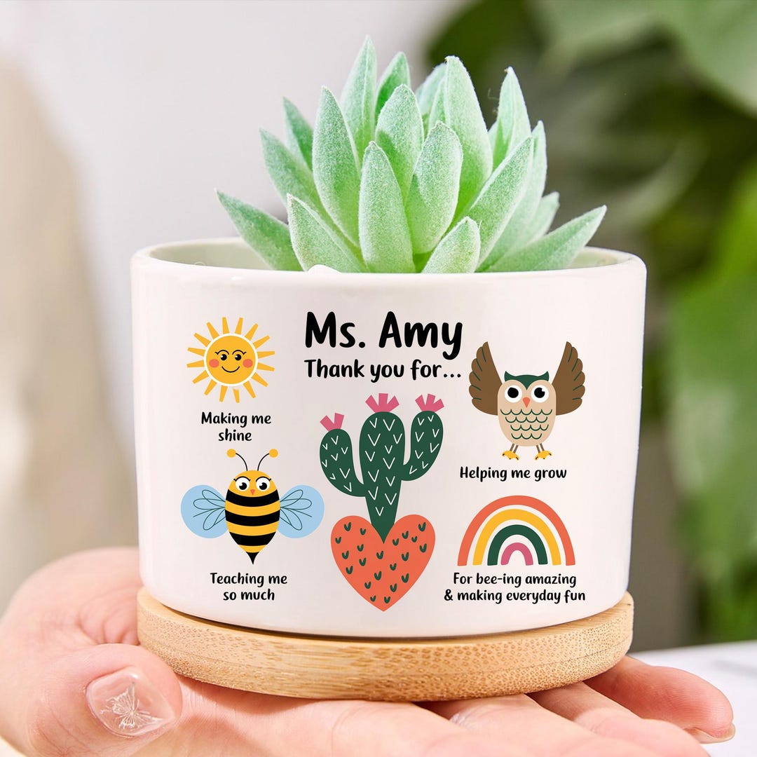 Personalized Plant Pot for Teacher, Gift for Teacher, Teacher ...