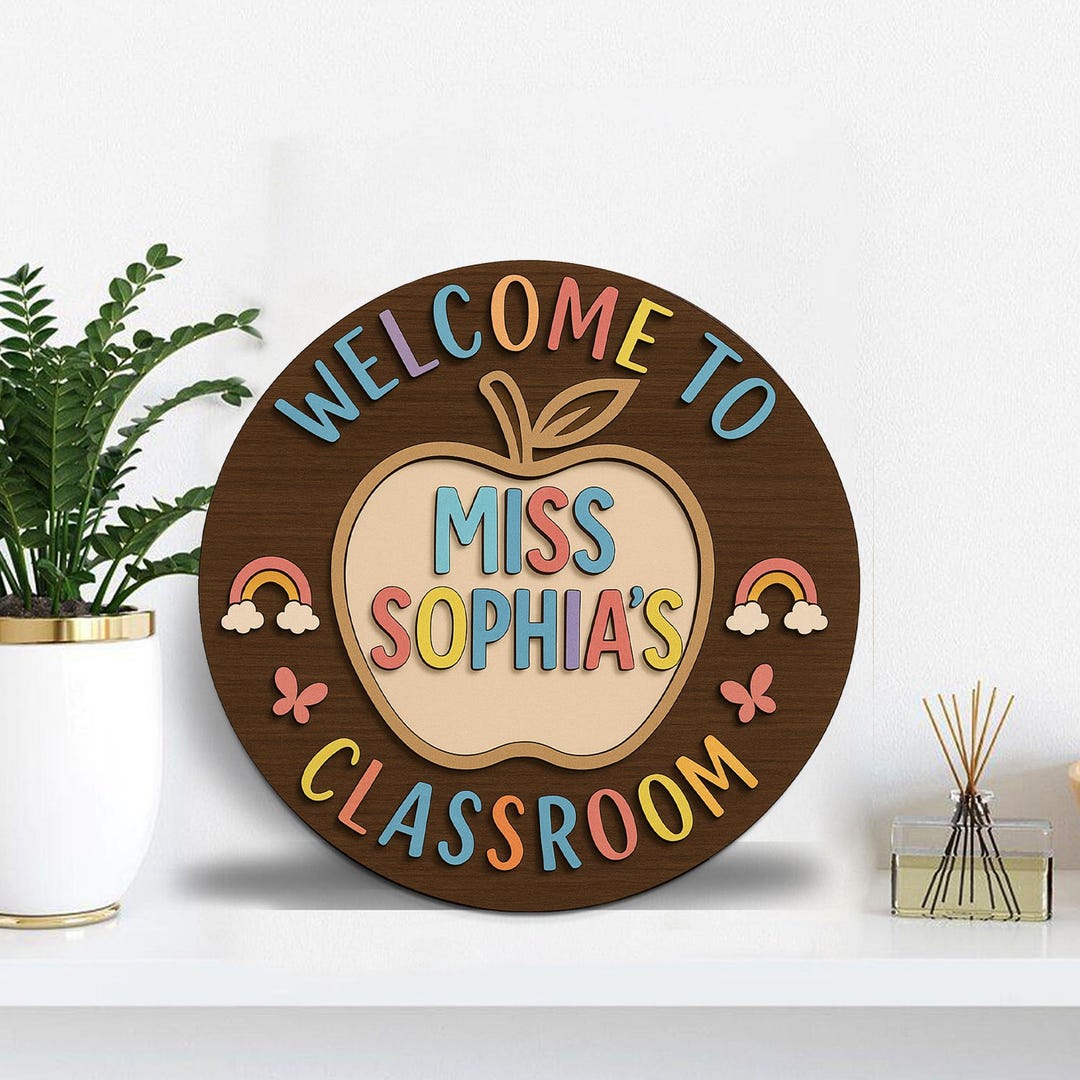 Custom Classroom Teacher Door Hanger, Back to School Gift, Teacher Sign ...
