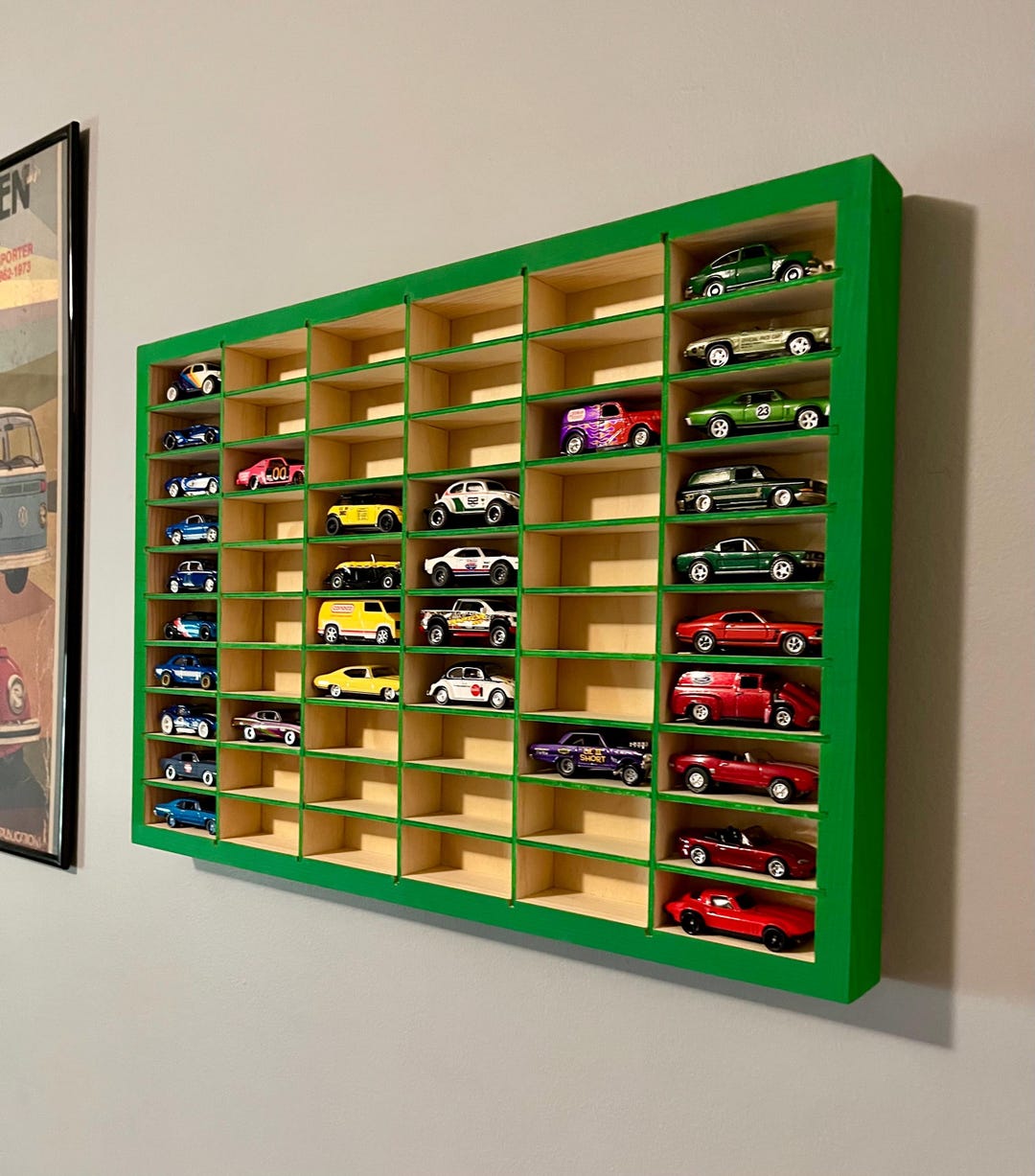 Diecast Car Wall Display Case: 60 Car Organizer for Hot Wheels - Etsy UK