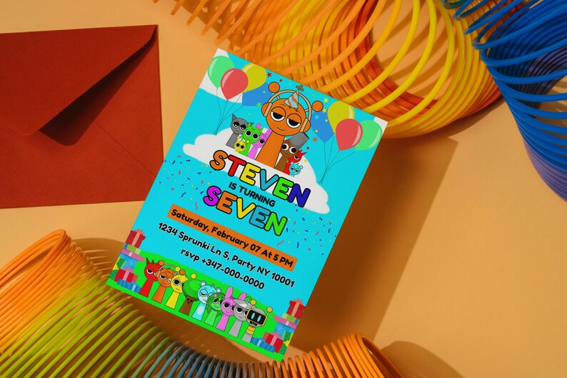 Sprunki Birthday Invitation - Etsy