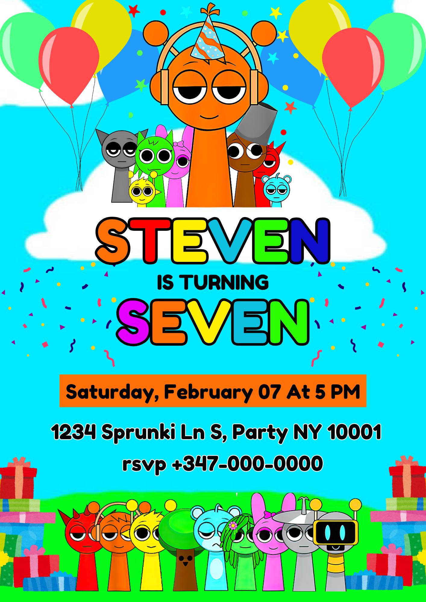 Sprunki Invitation - Etsy