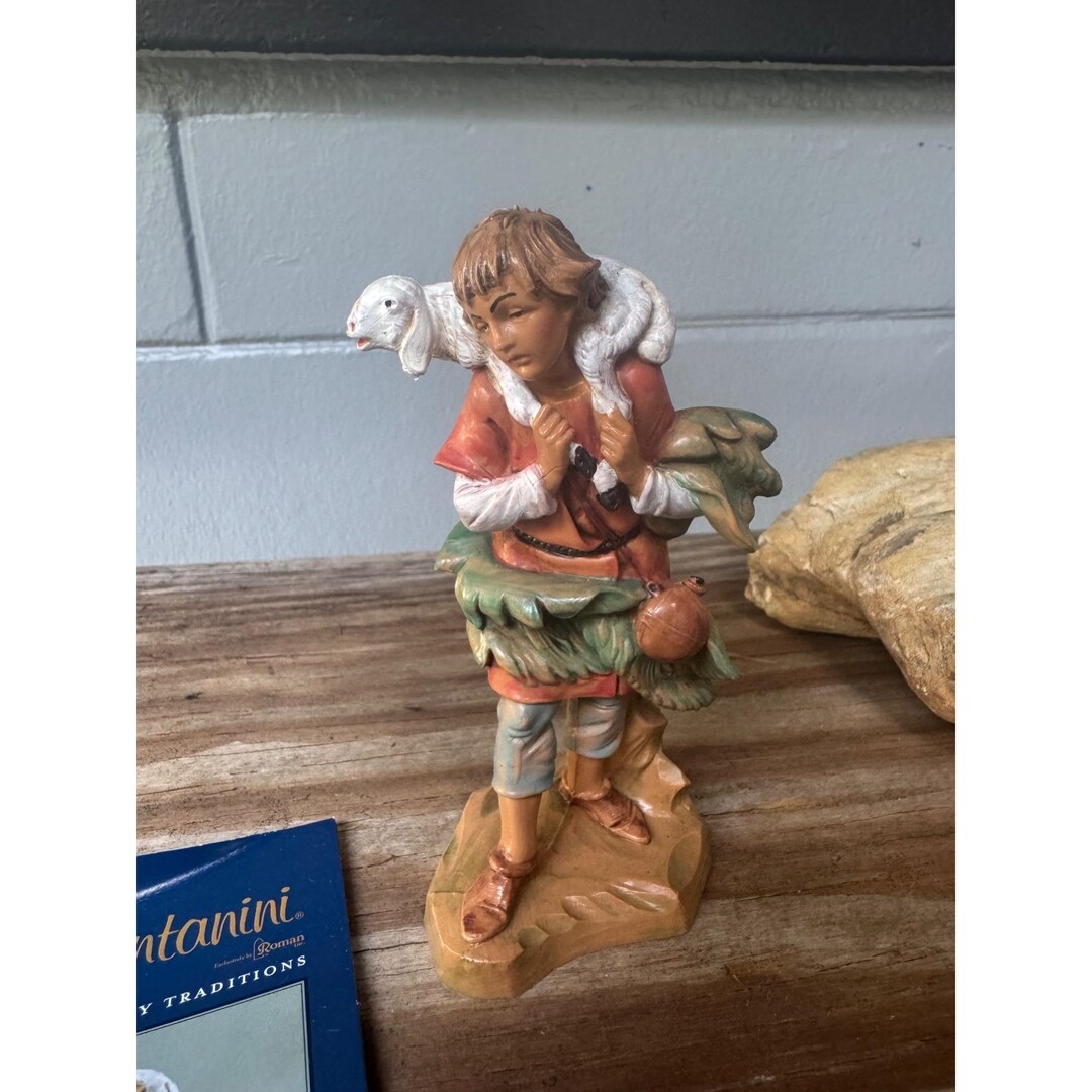 1992 Fontanini Gabriel Shepherd Boy Lamb Christmas Nativity Figurine ...