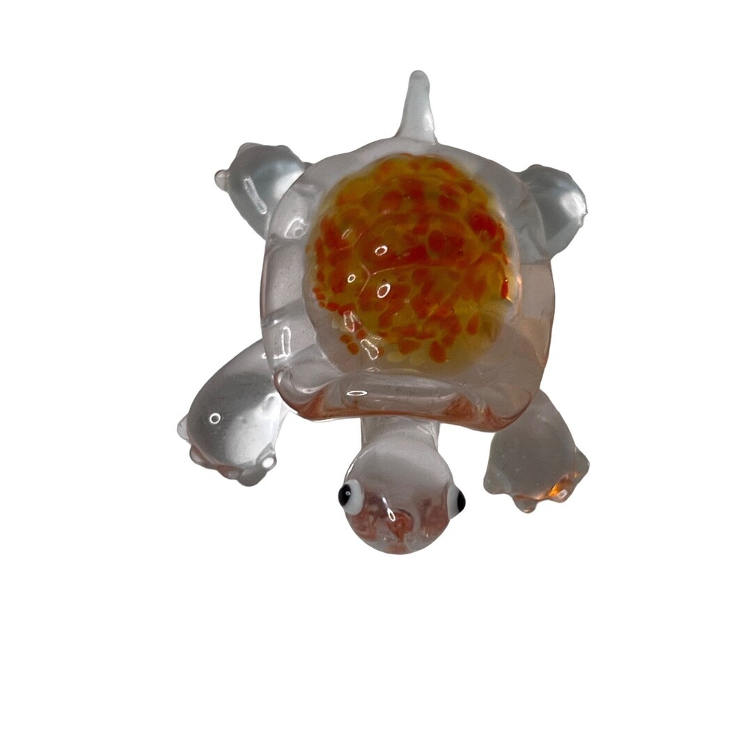 Lenox Orange Glass Sea Turtle Figurine Small 2.75" - Etsy