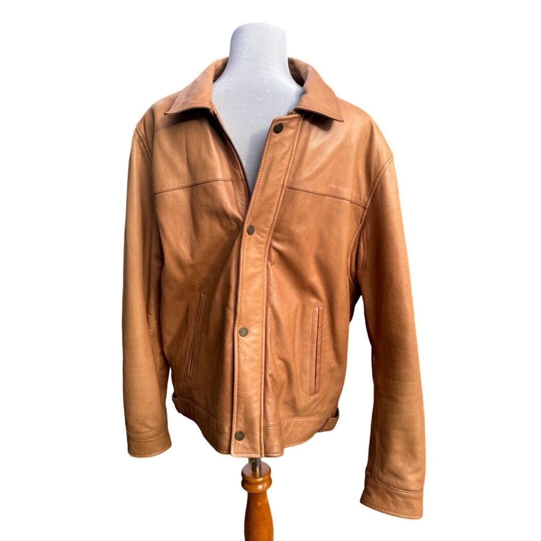New Vintage Wilson Tan Leather Jacket Size Large - Etsy