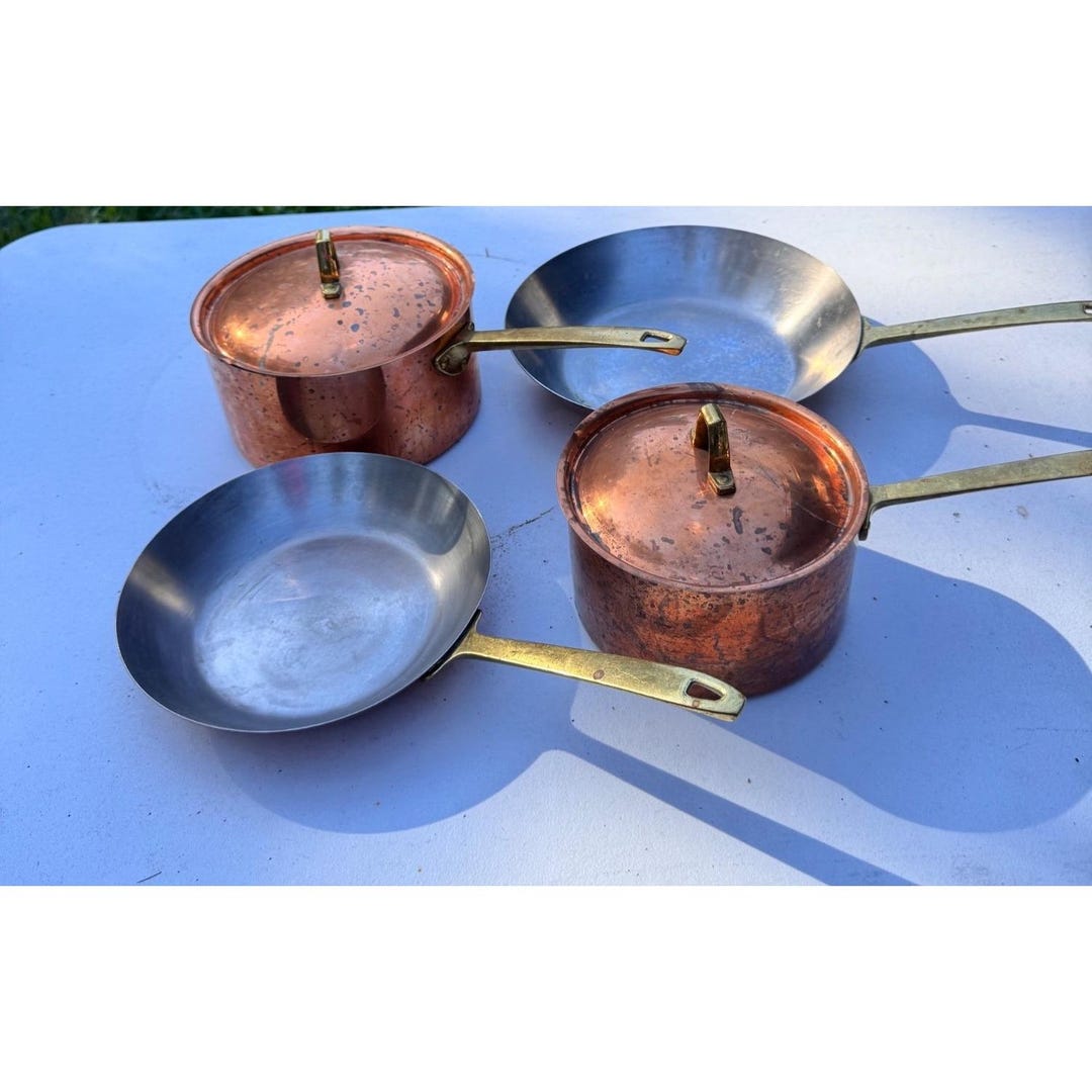 Paul Revere Limited Edition Copper Stainless Cookware Lot 6pc Pots Pans ...