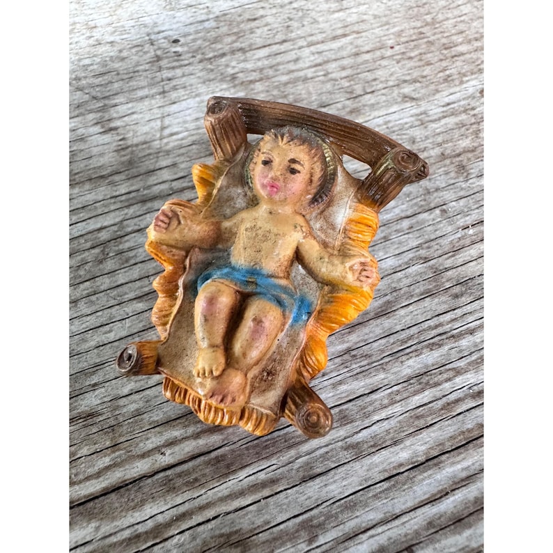 Hand Painted Italian Baby Jesus Figurine Vintage Nativity BVC Italy ...