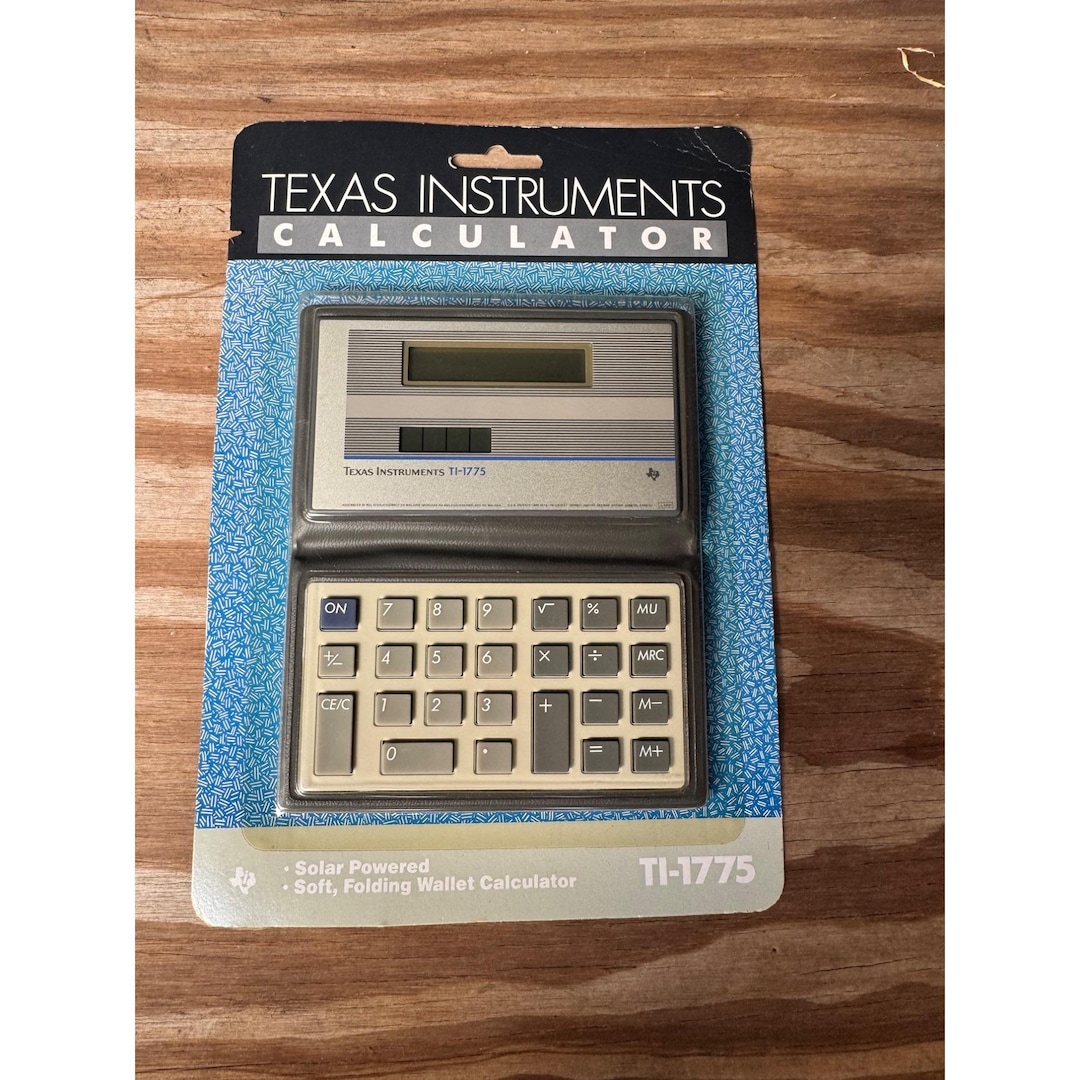 Texas Instruments TI-1775 Solar Powered Folding Wallet Calculator - Etsy