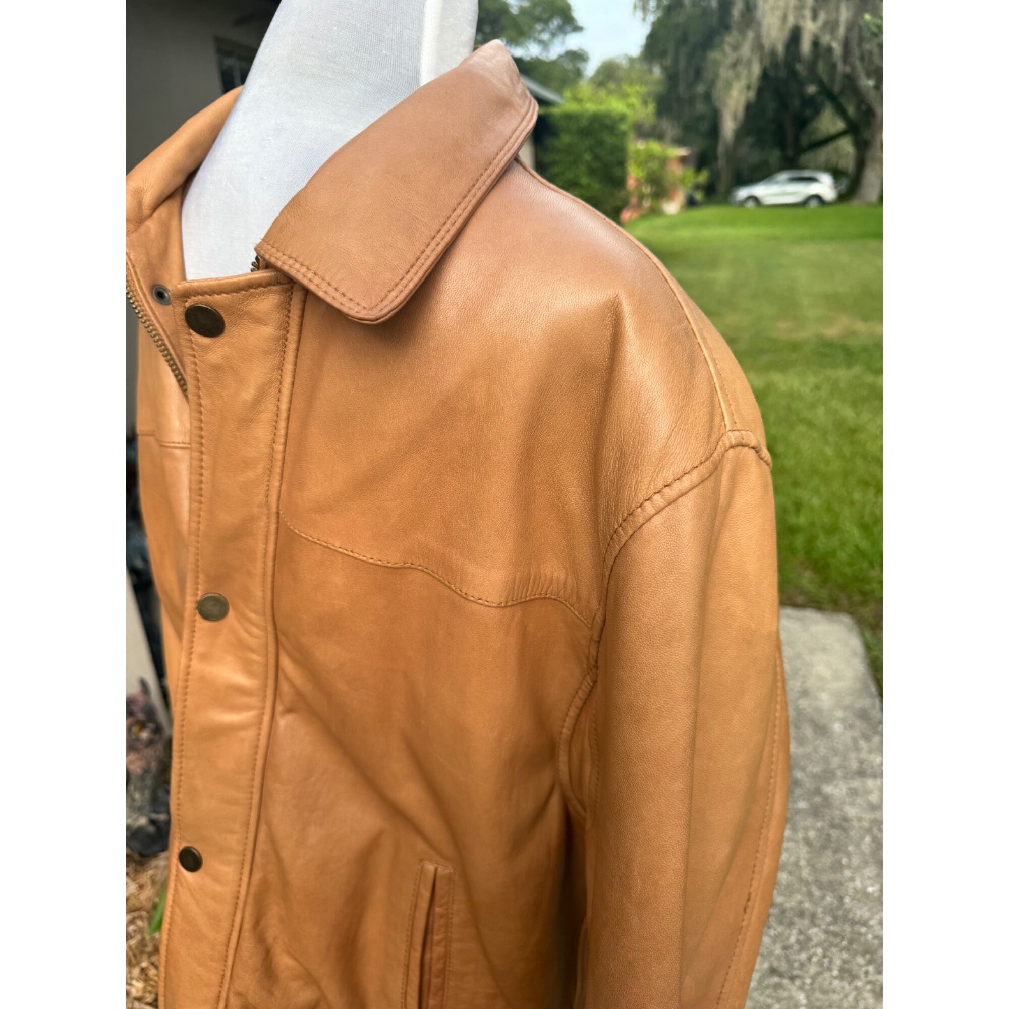 New Vintage Wilson Tan Leather Jacket Size Large - Etsy