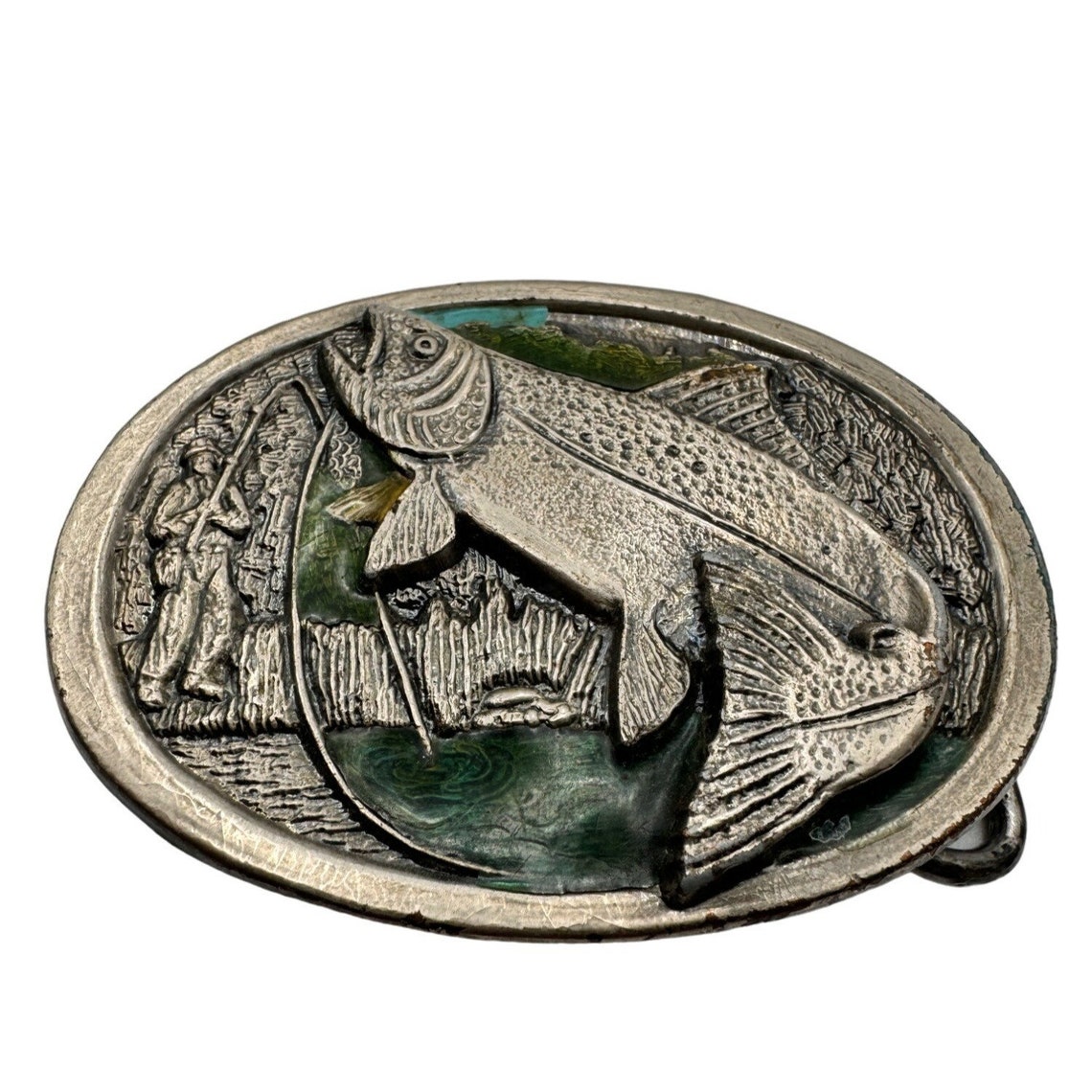 Vintage Chad MFG 1982 Rainbow Trout Belt Buckle - Etsy