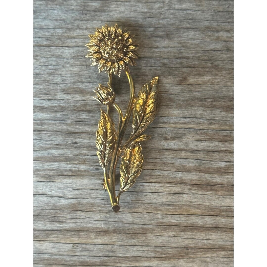 Vintage BMCO MMA 925 Sunflower Brooch Pin - Etsy