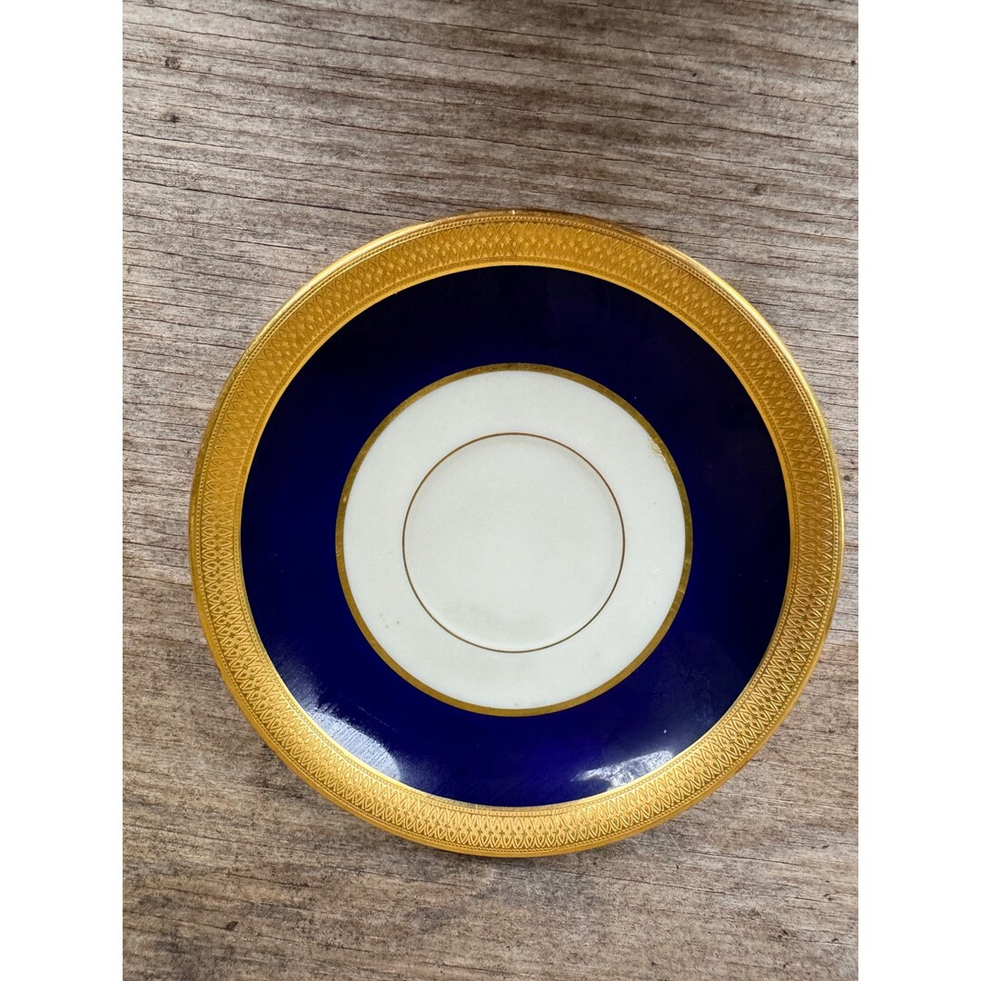 Antique Lenox Tiffany China Blue Gold Teacup Saucer 5 1/2" - Etsy