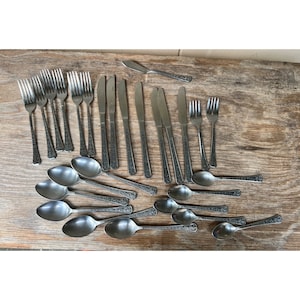 27 PC Interpur Florenz 8 Petal Stainless Steel Flatware - Etsy