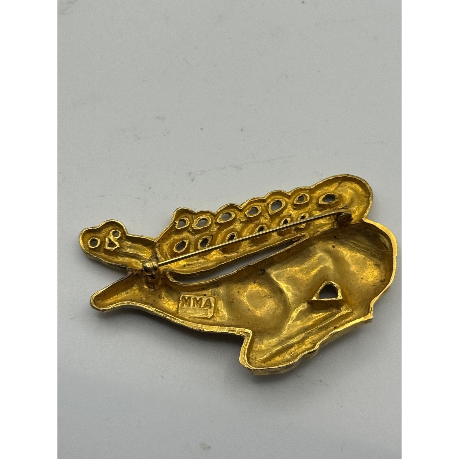 Vintage MMA Gold Plated Scythian Stag Brooch Pin Metropolitan Museum ...