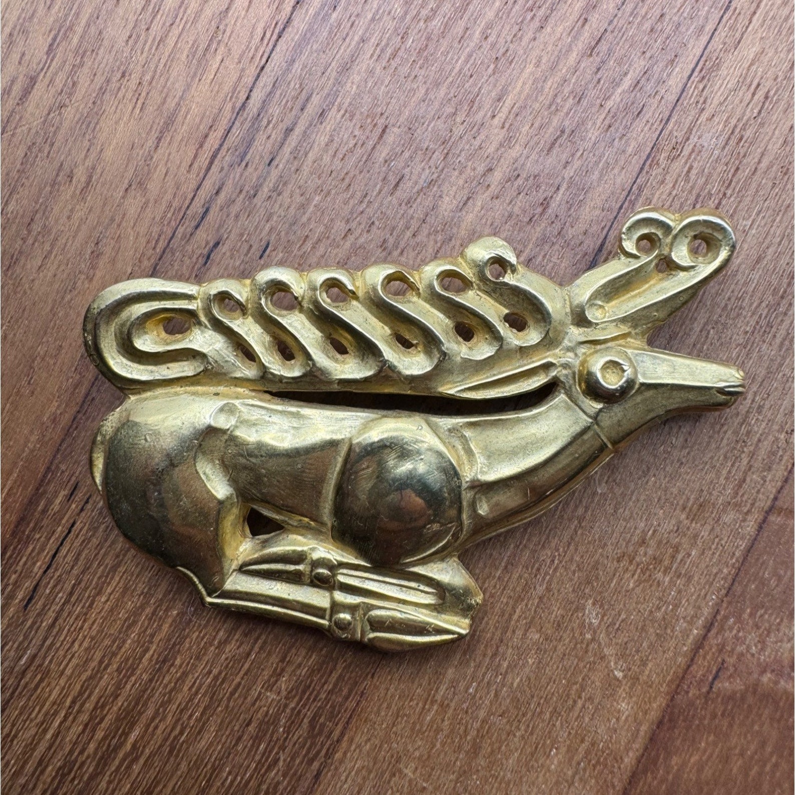 Vintage MMA Gold Plated Scythian Stag Brooch Pin Metropolitan Museum ...