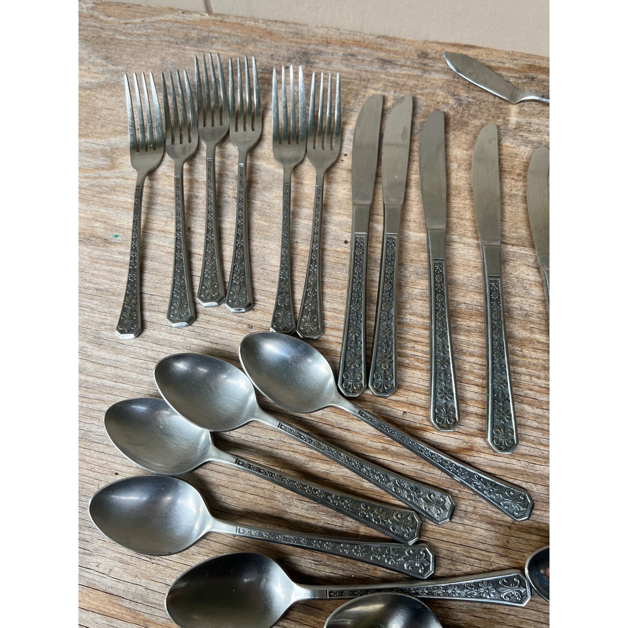 27 PC Interpur Florenz 8 Petal Stainless Steel Flatware - Etsy