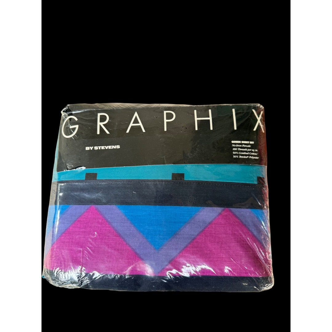 Vintage 1991 Graphix by Stevens Sheets New Old Stock Geometric - Etsy