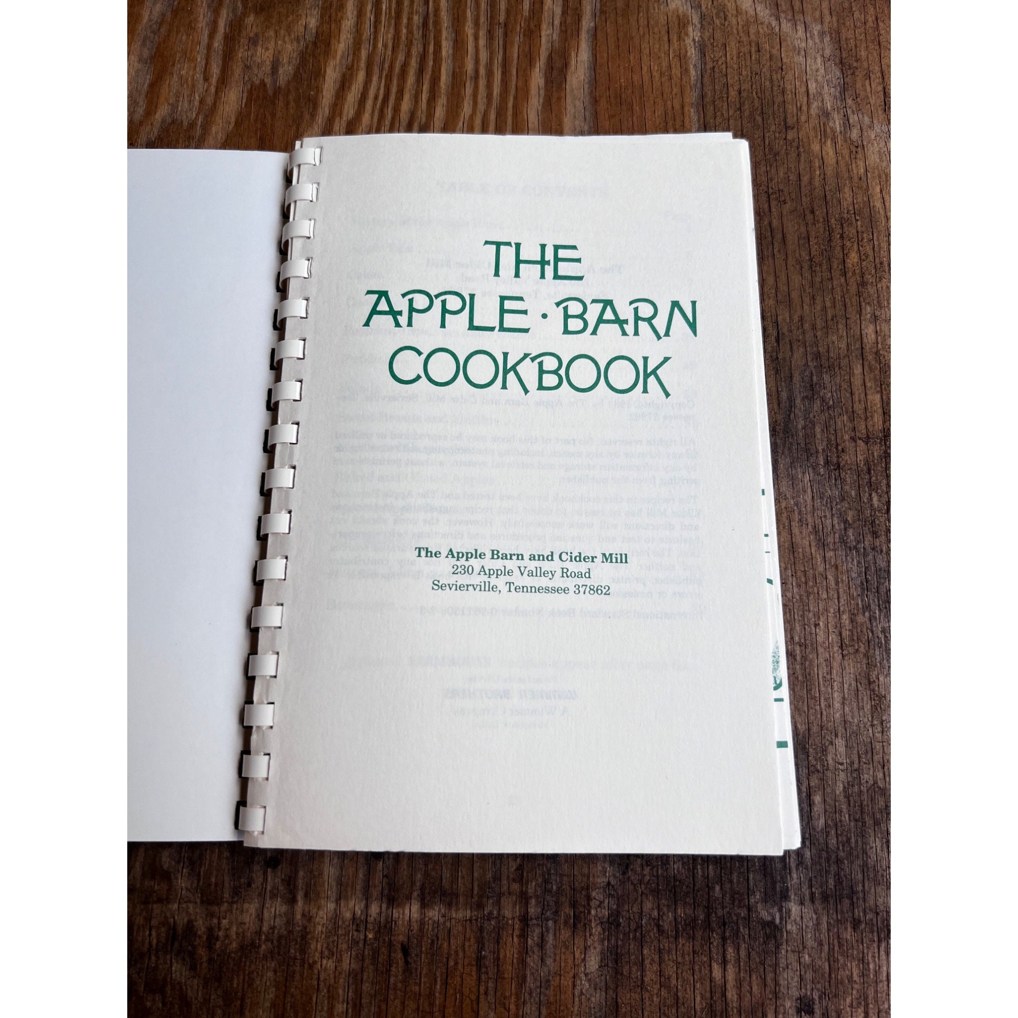 1983 SEVIERVILLE Tennessee Spiral Cookbook the Apple Barn Cider Mill ...