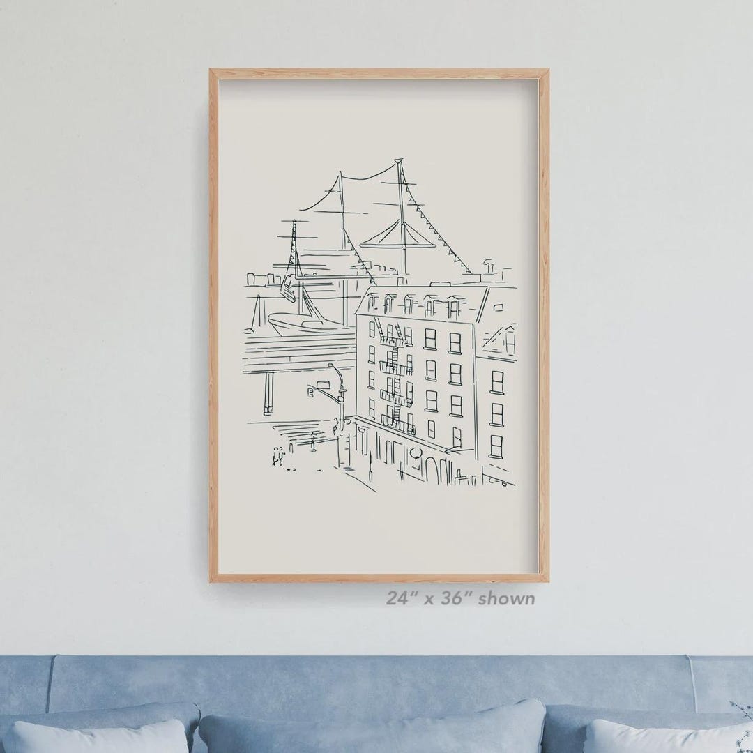 South Street Seaport Art Print, New York City Architecture Poster Print ...