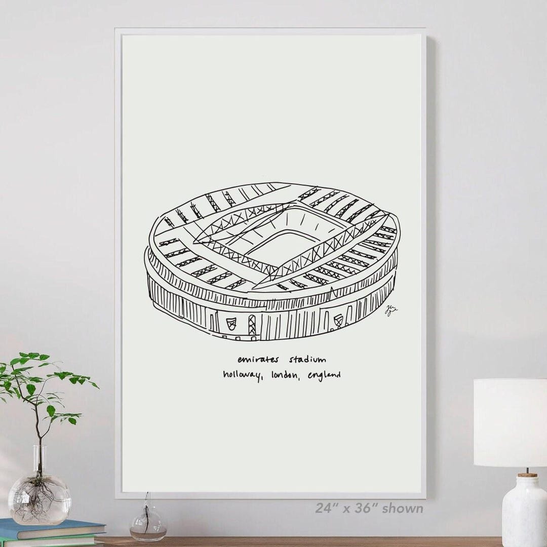 Arsenal FC Emirates Soccer Stadium Drawing, Arsenal Fan Art, Arsenal ...