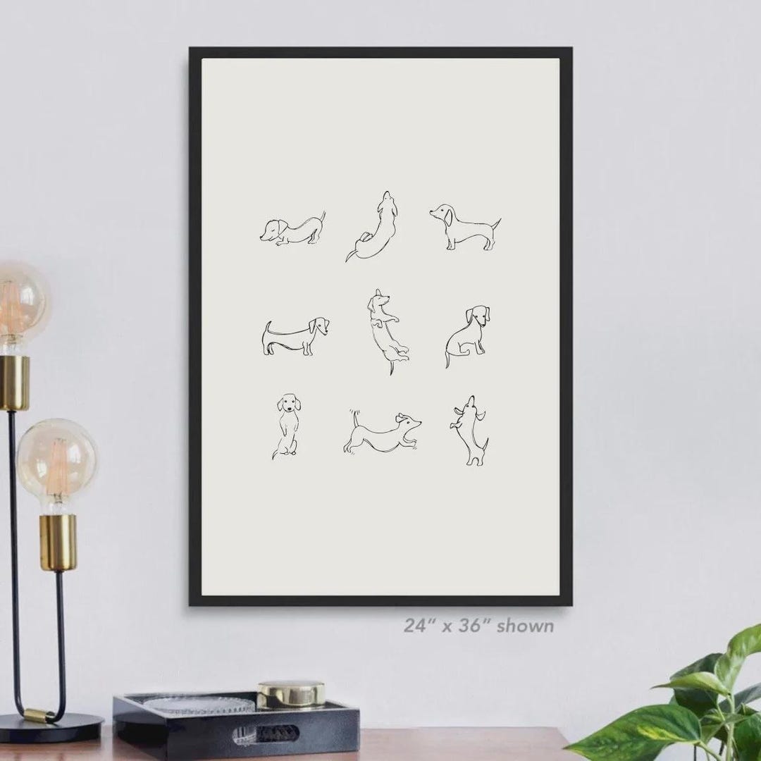 Weiner Dog Print, Dog Lover Best Gift, Dachshund Dog Wall Decor Art ...