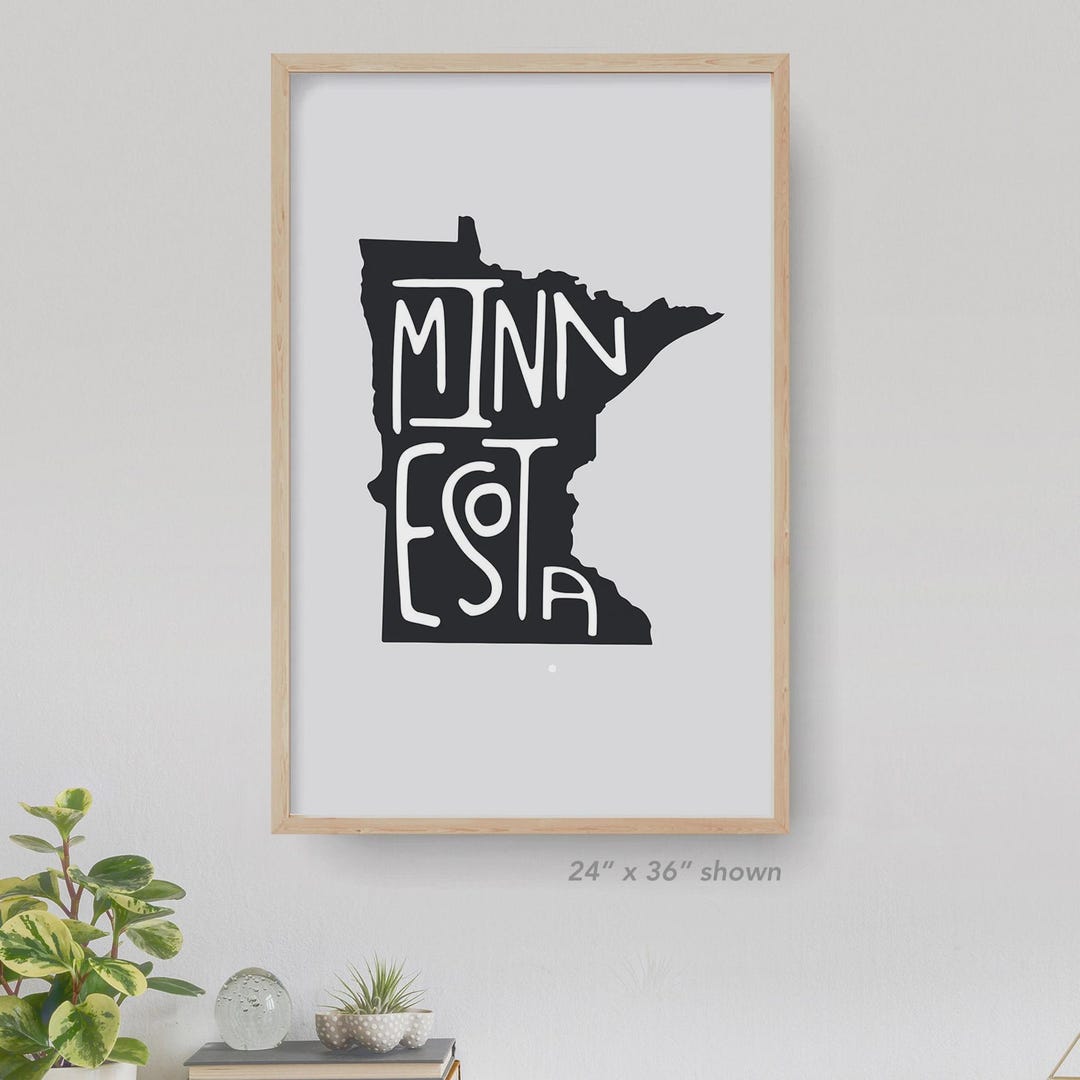Minnesota Map Poster, Minnesota Art Print, Minnesota Gift, Minnesota ...