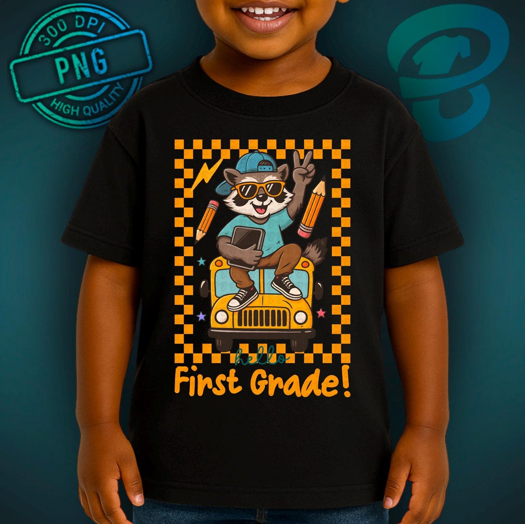 First Grade Raccoon PNG, Cute School Bus Animal Clipart, Peace Sign ...