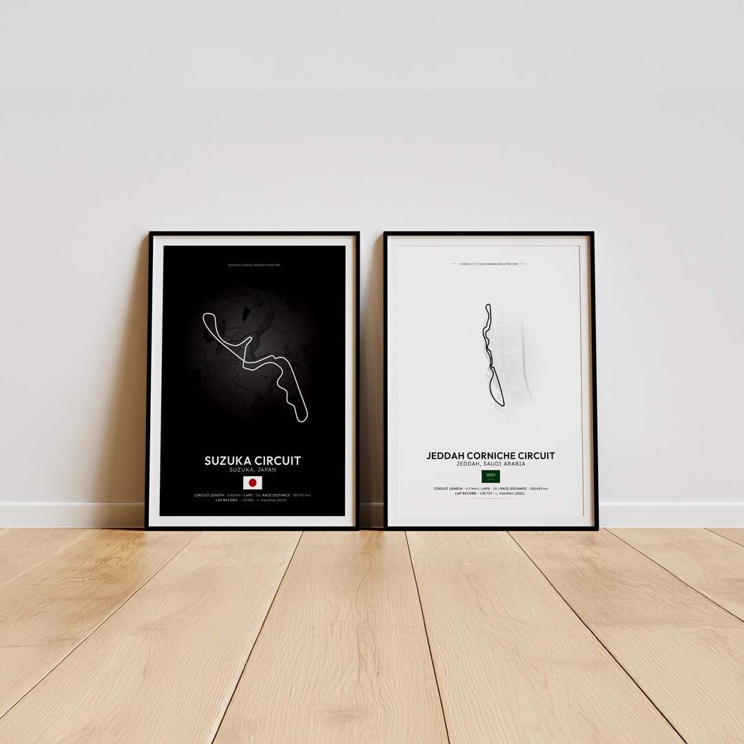 2025 Formula 1 Circuit Poster Set | 48 F1 Race Track Prints | Digital ...