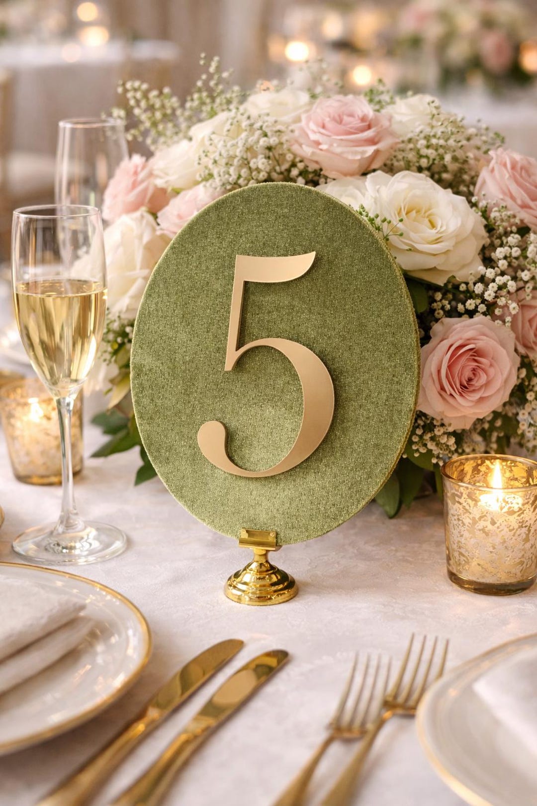 Luxury Velvet Table Numbers | Wedding Table Cards | Oval Signs ...