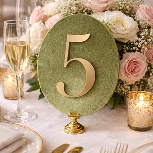 Luxury Velvet Table Numbers | Wedding Table Cards | Oval Signs ...