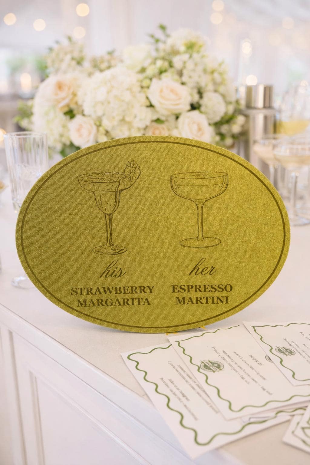 Luxury Velvet Bar Menu | Oval Signs | Reception & Event Decor - Etsy