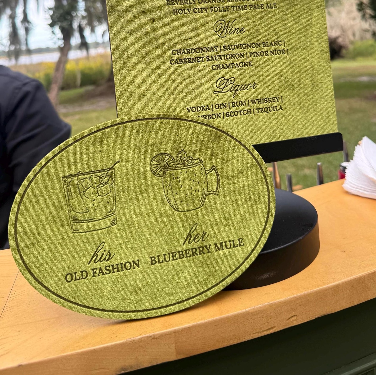 Luxury Velvet Bar Menu | Oval Signs | Reception & Event Decor - Etsy