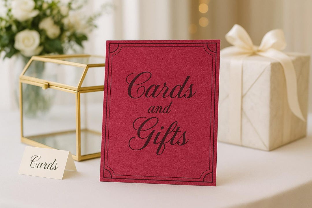 Luxury Velvet Cards and Gifts Sign | Rectangle Signs | Reception ...