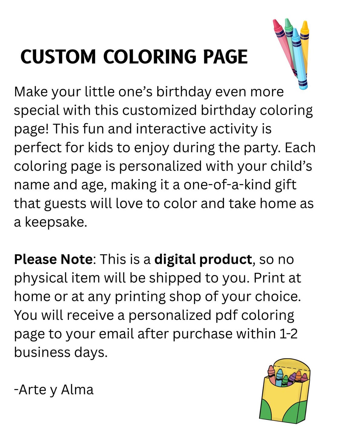 Personalized Birthday Coloring Page | Birthday Party, Party Favor, Kids ...