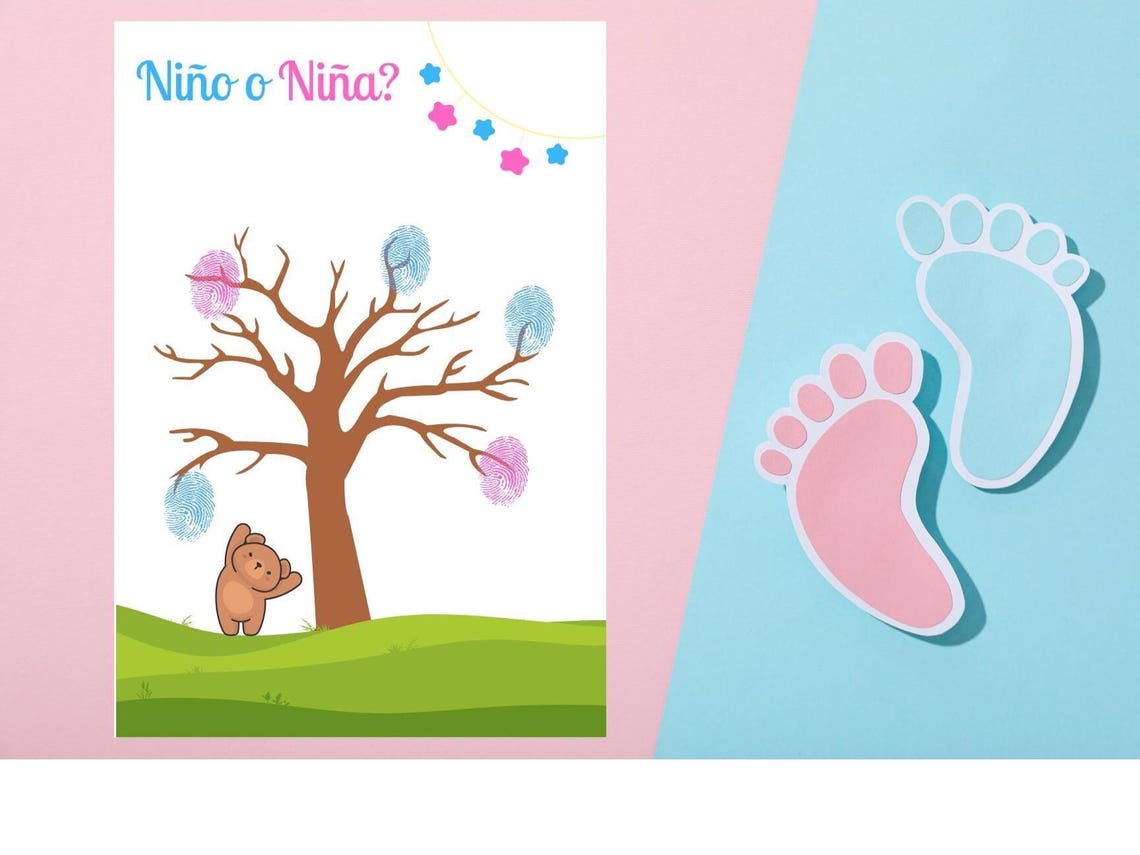 Gender Reveal Niño O Niña Guessing Chart | Fingerprint, Paint, Instant ...