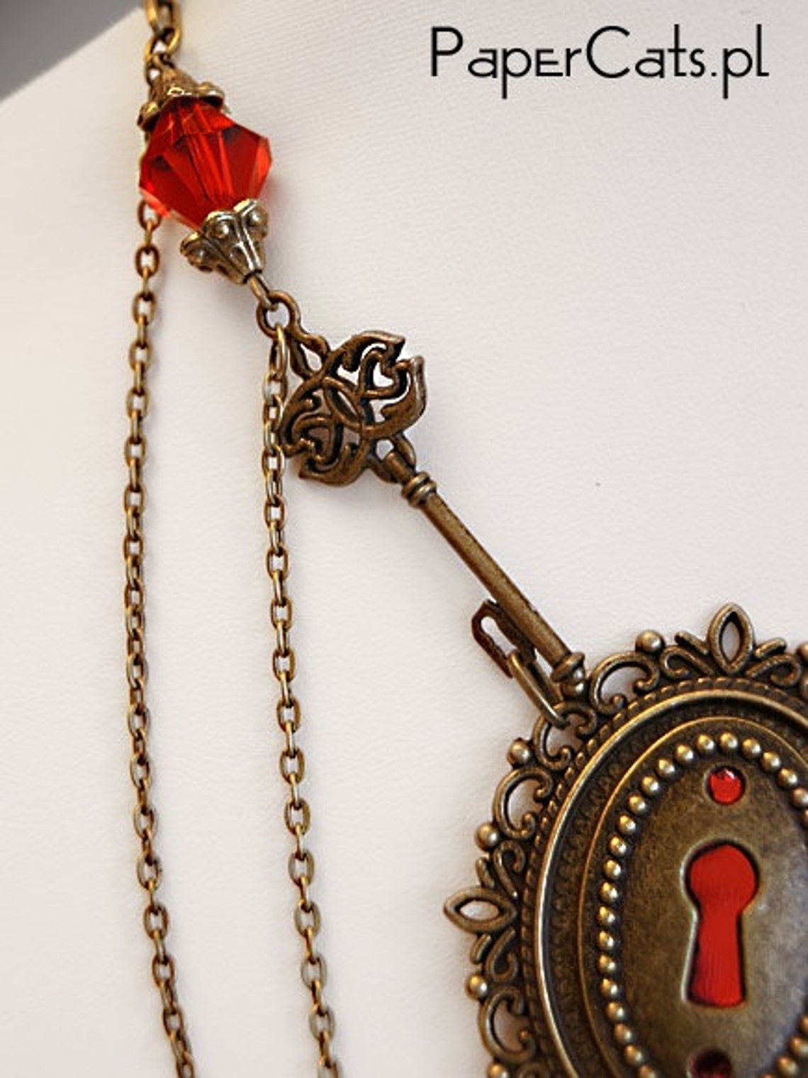 Necklace Steampunk Keyhole Bronze Keys Waterdrop Ornament - Etsy