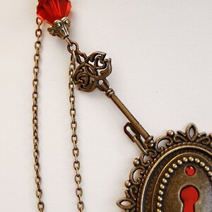 Necklace Steampunk Keyhole Bronze Keys Waterdrop Ornament - Etsy