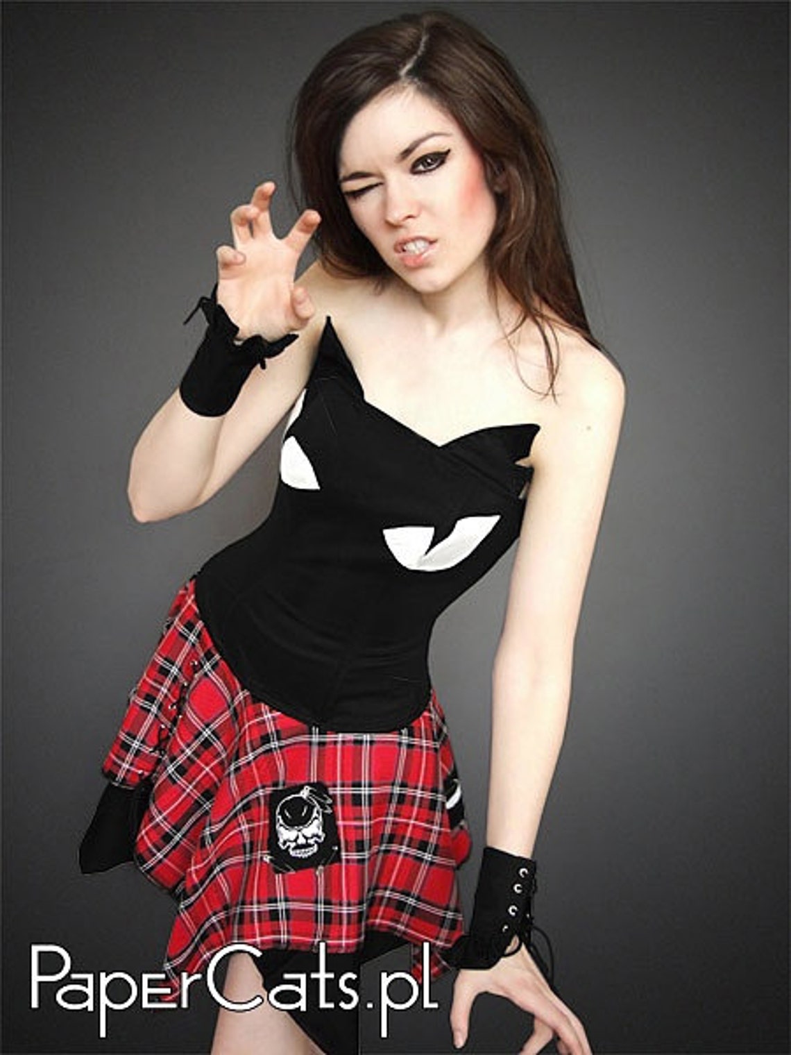 Cat Corset Black Kawaii Gothic Kitty Ears Cosplay Harajuku Etsy