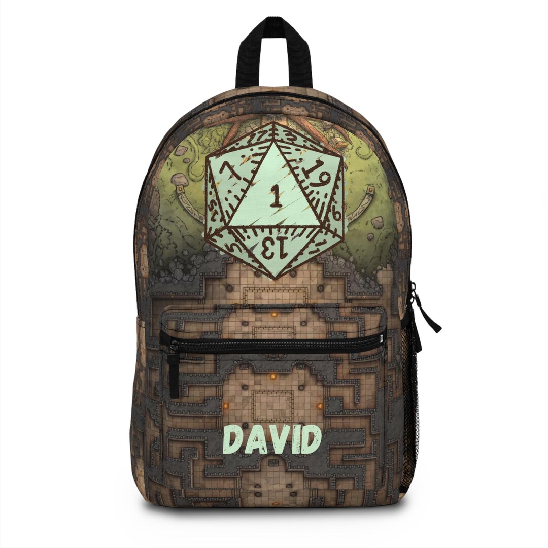 DND Backpack for Gamers | Fantasy Dice Pattern Bag for Tabletop RPG ...