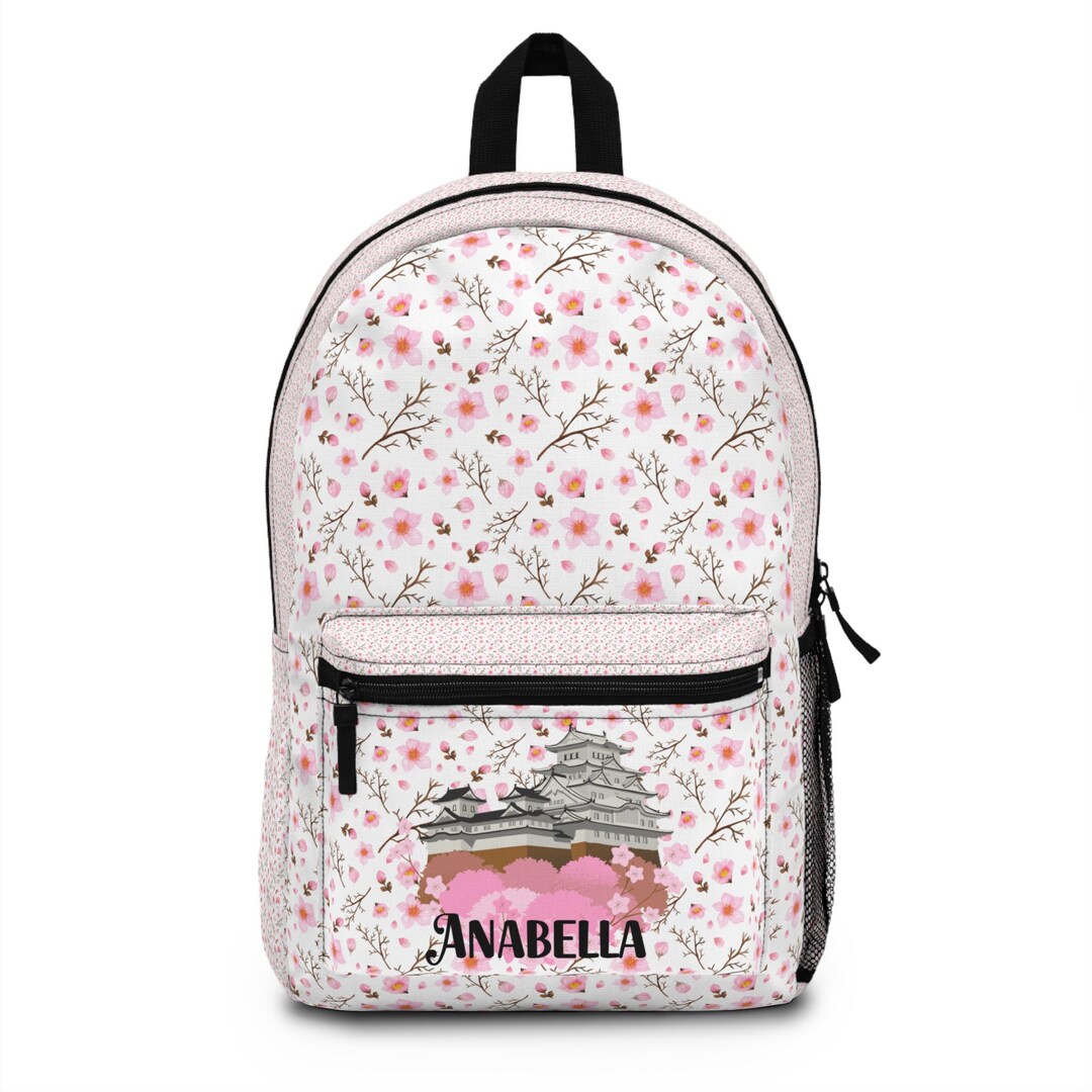 Custom Japanese Cherry Blossom Backpack | Sakura Kawaii Bag for Kids ...