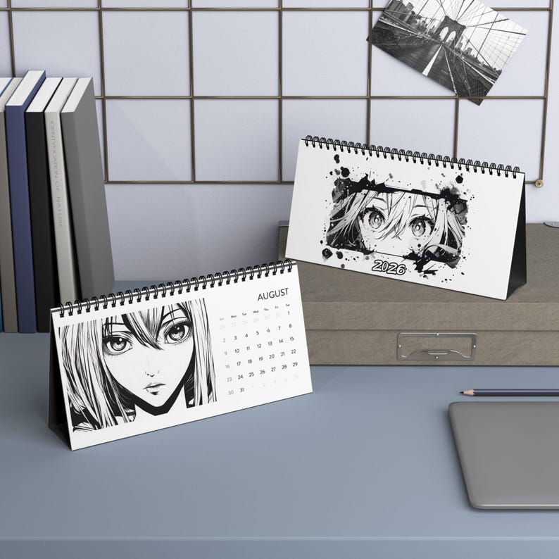 2026 Desktop Calendar Anime and Manga Face Expressions Cute Otaku Desk ...