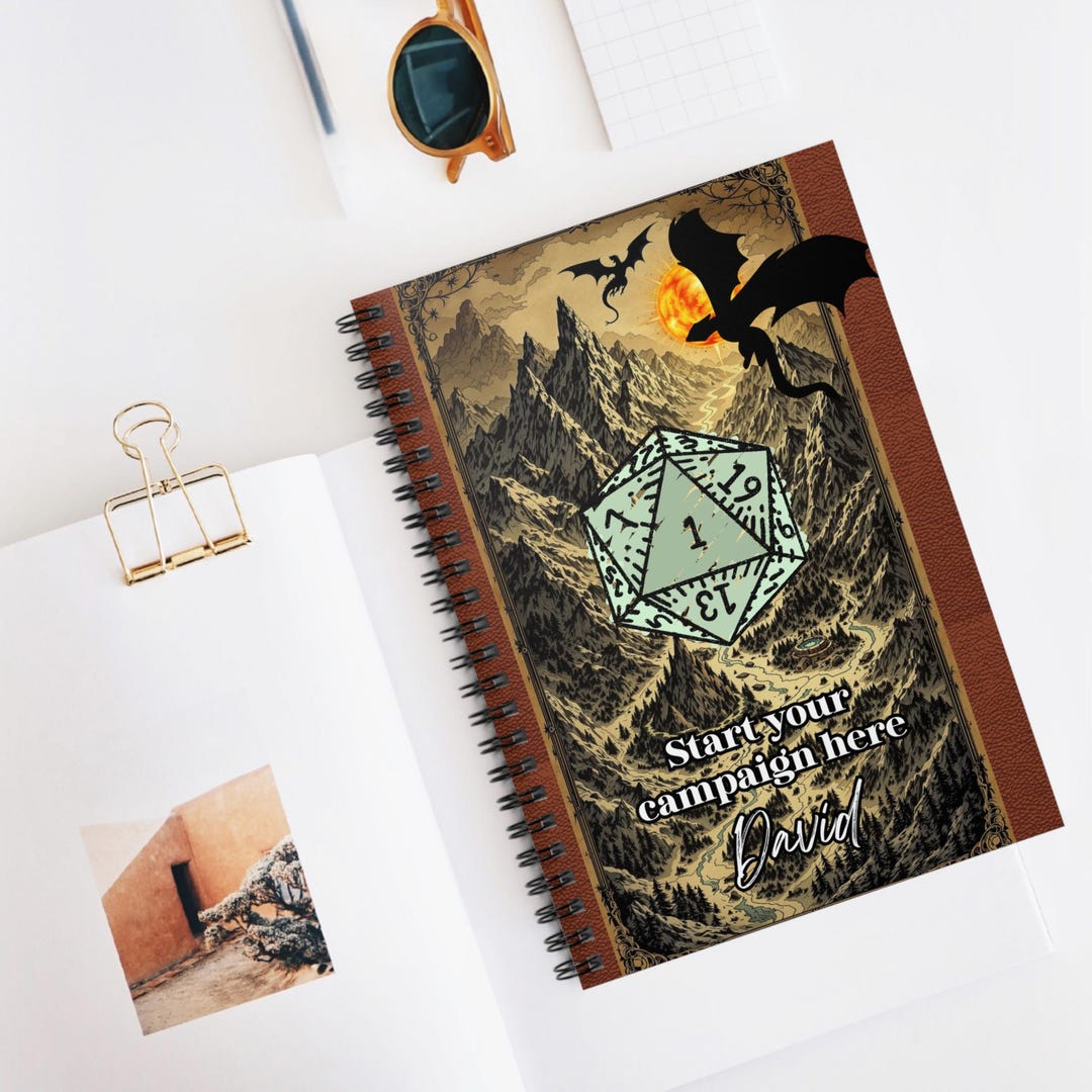 Dnd Notebook - Fantasy Gamer Spiral Journal, Ruled Line, Stationery ...