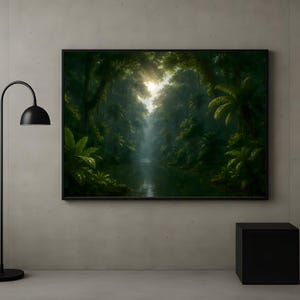 Rainforest Poster, Dense Jungle Wall Art Print, Tropical Nature ...