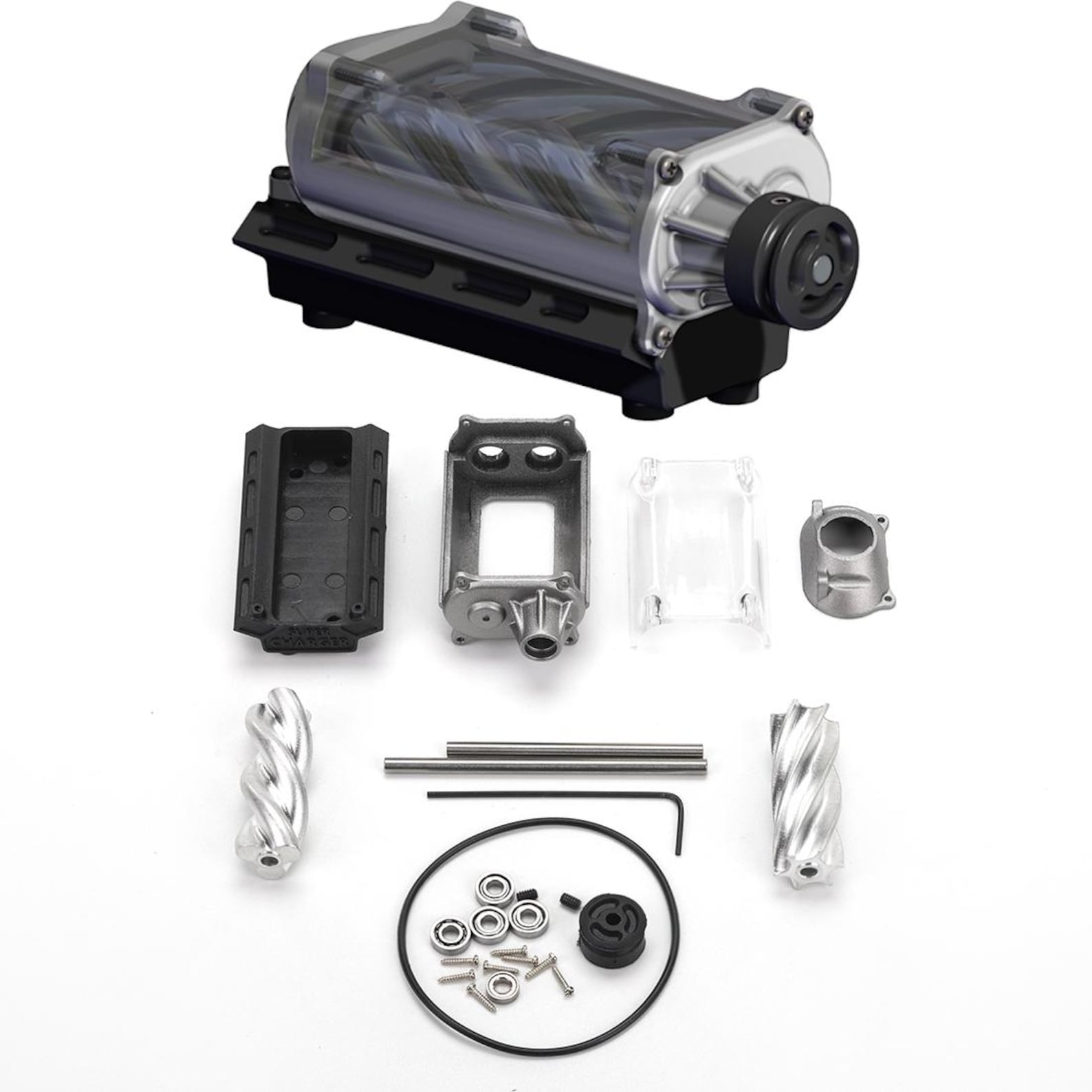 Model V8 RC Engine DIY Kit W/ SUPERCHARGER for Remote Control Car ...