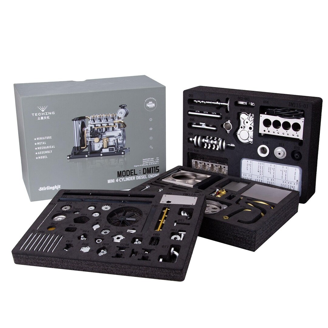 Diesel Engine DIY Kit Runs on Electricity 300+ Pcs 1/10th Scale Self ...